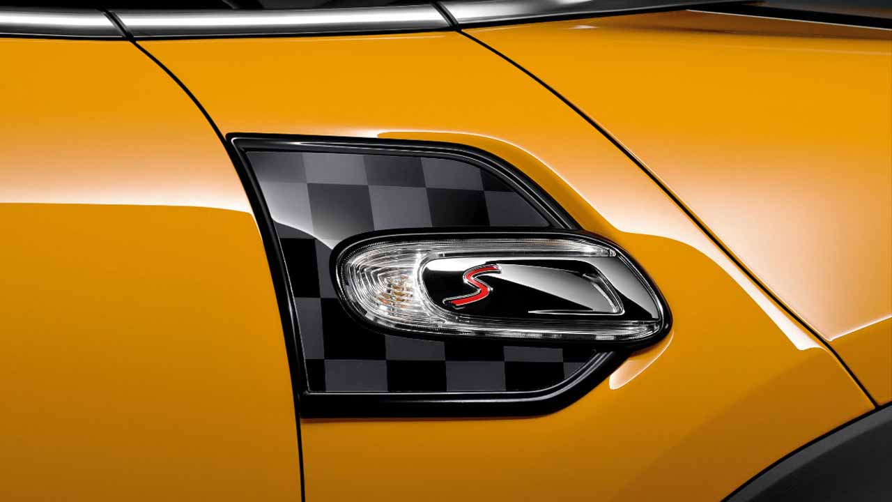 MINI side scuttles, Checkered Flag black/grey