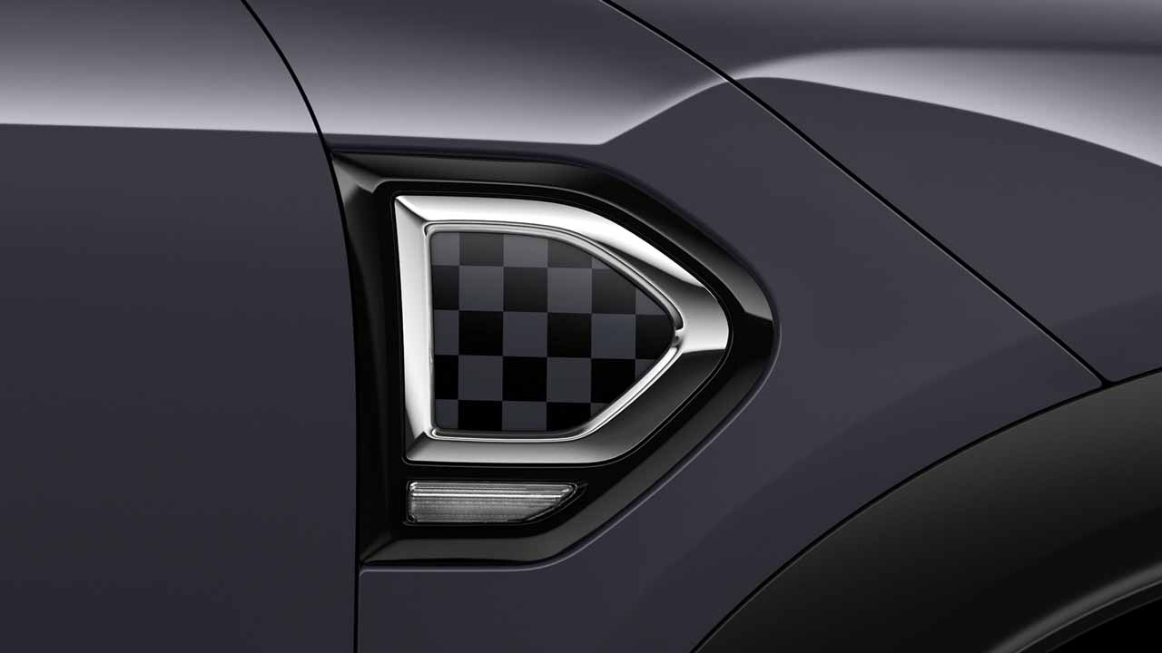 MINI side scuttles, Checkered Flag black/grey